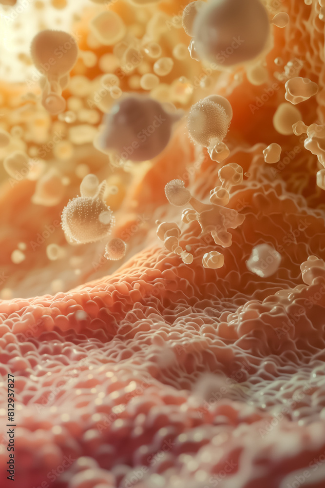 A microscopic scene of keratinocytes the cells producing keratin ...