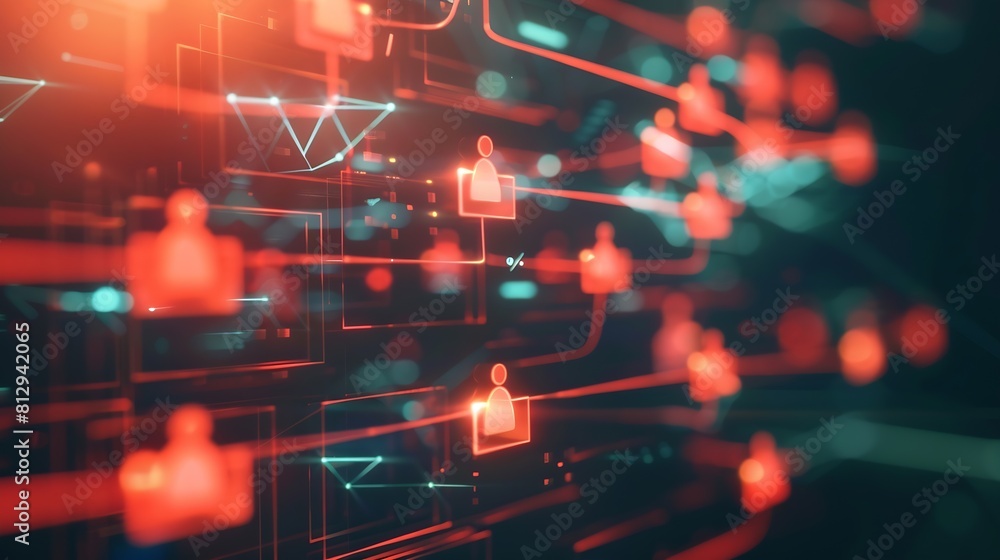 Organization chart with hierarchy structure of teams and employees in ...