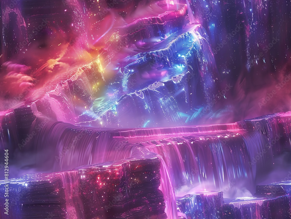 Fuse cascading waterfalls of luminescent colors with intricately ...