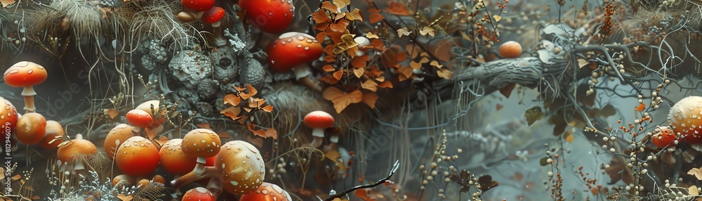 Produce a visually striking close-up shot that merges dystopian ...