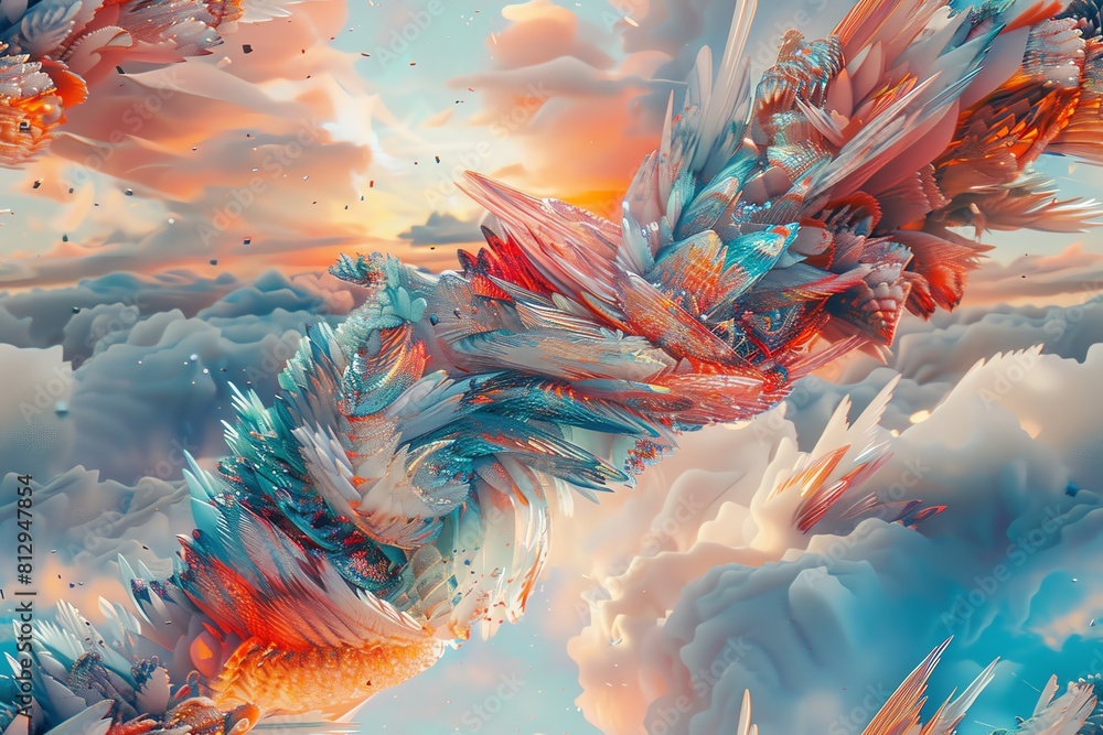 Craft a digital masterpiece featuring a dynamic low-angle perspective ...