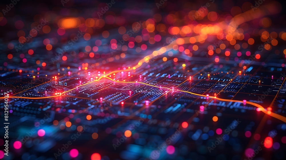 Hyperrealistic view of an urban planning monitor displaying detailed ...