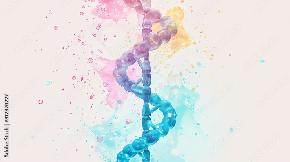 Gene editing flat design side view CRISPR technology theme water color ...