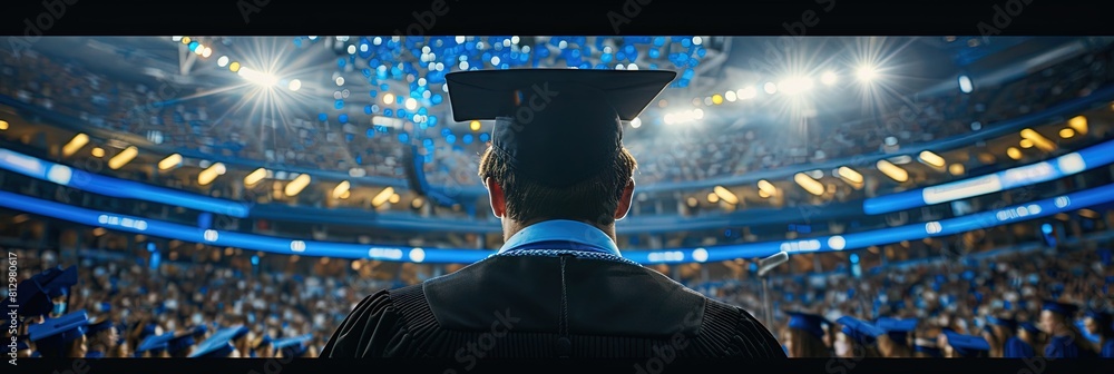 Valedictorian gives commencement speech to group of student graduates ...