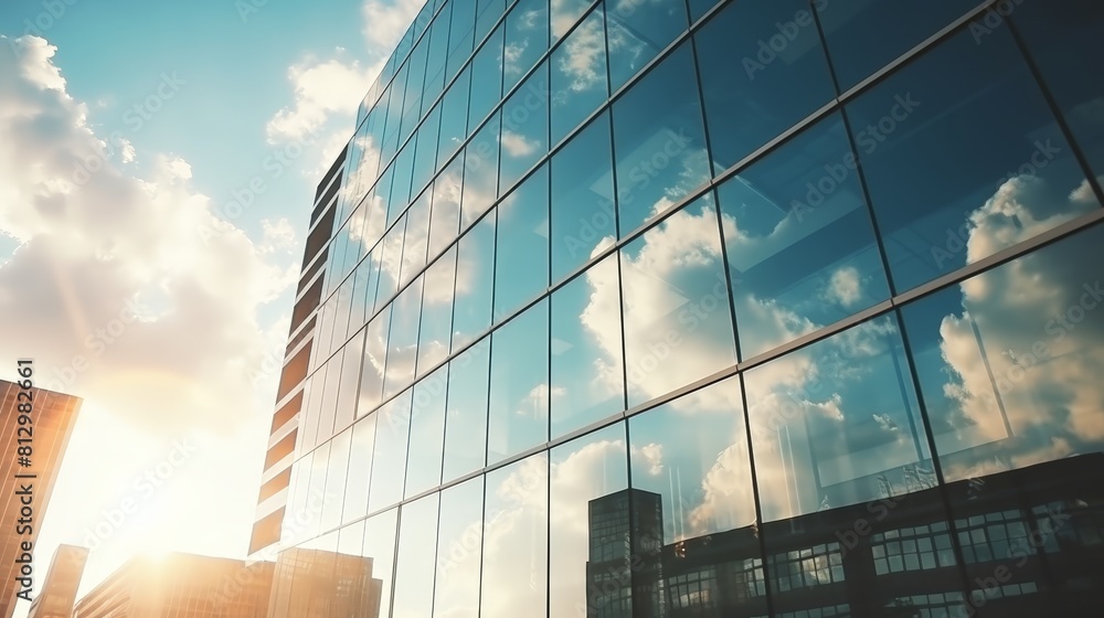 Modern office building or business center. High-rise window buildings ...