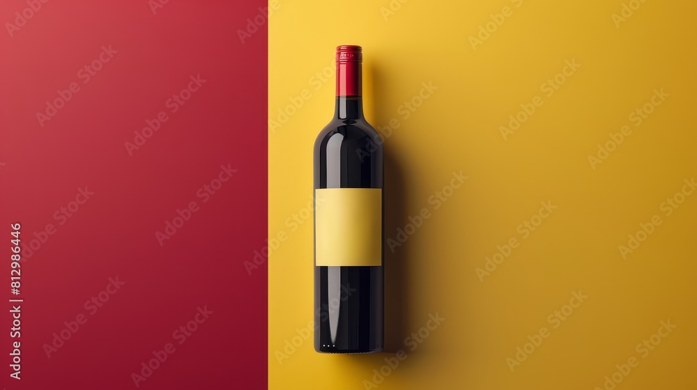 Wine bottle label flat design top view branding theme animation Split ...