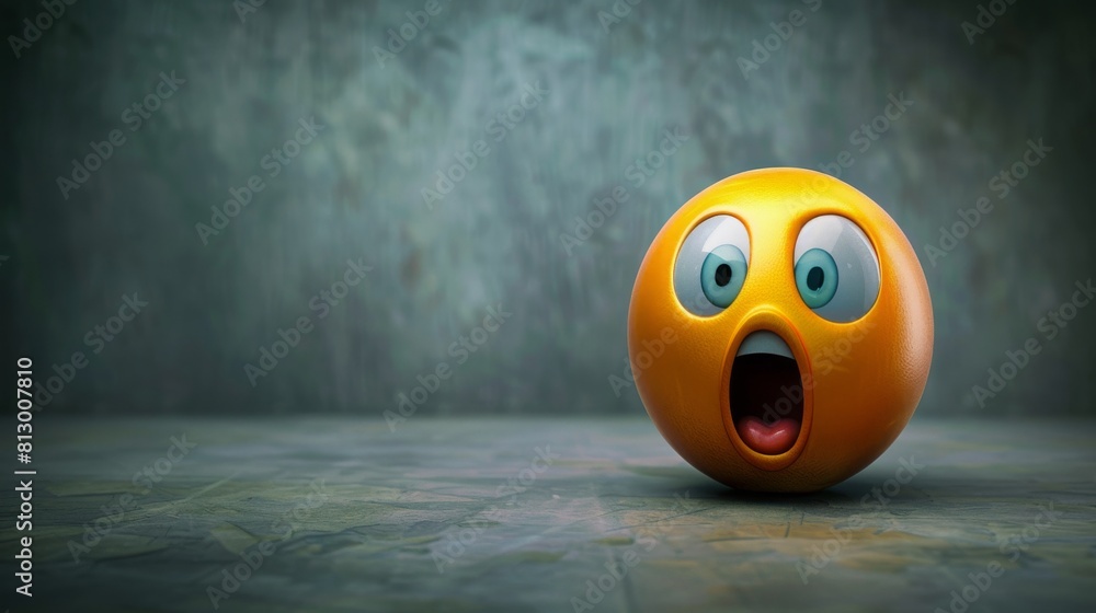 Surprise emoji face. surprised wow emoticon, cute shocked reaction with ...
