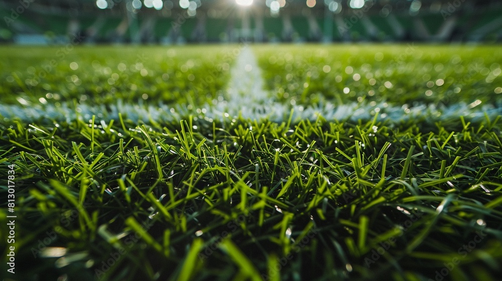 Deep green soccer field grass texture a uniform layer of artificial ...