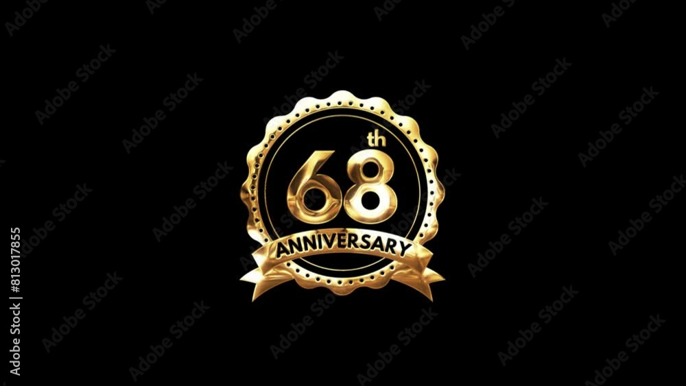 68th Anniversary luxury Gold Animation. Greeting for the 68th ...