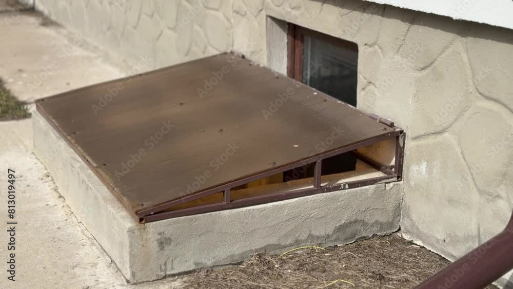 Basement opens in the building of house has window is located below ...