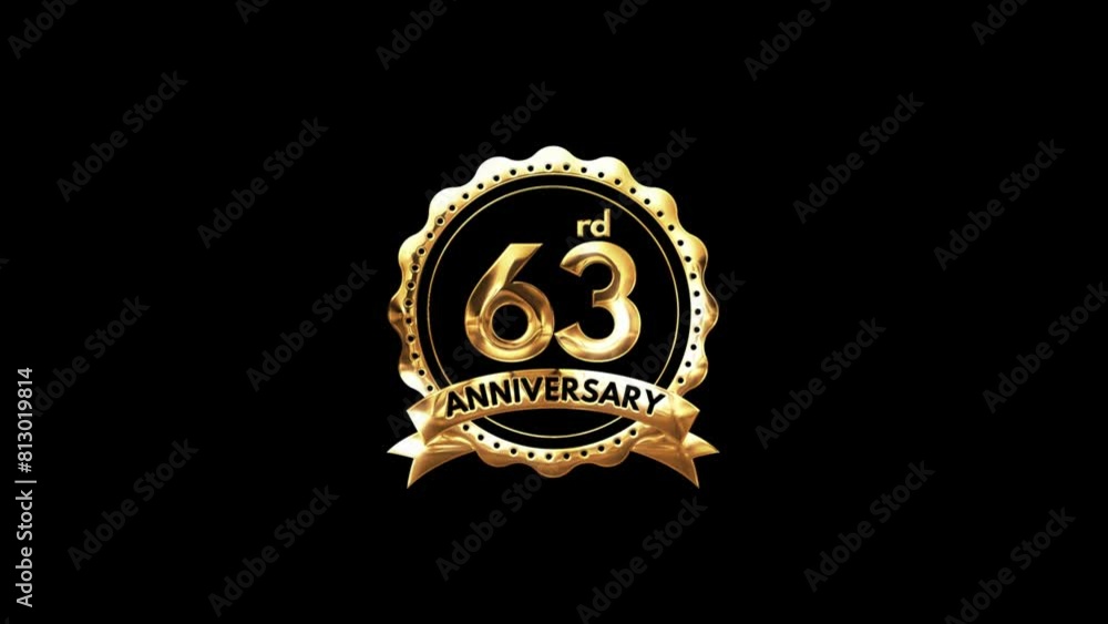 63rd Anniversary luxury Gold Animation. Greeting for the 63rd ...