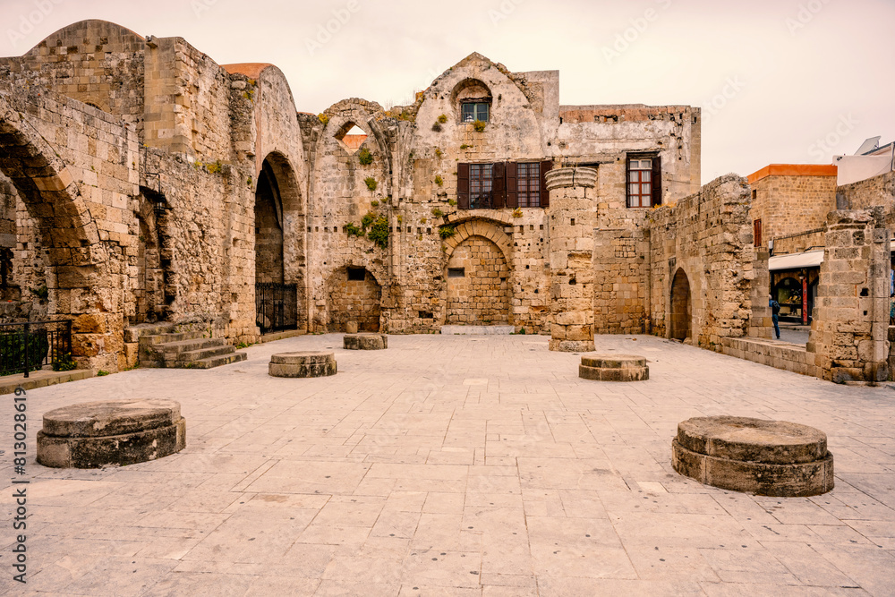 Rhodes Island, Greece, a symbol of Rhodes, of the famous Knights Grand ...