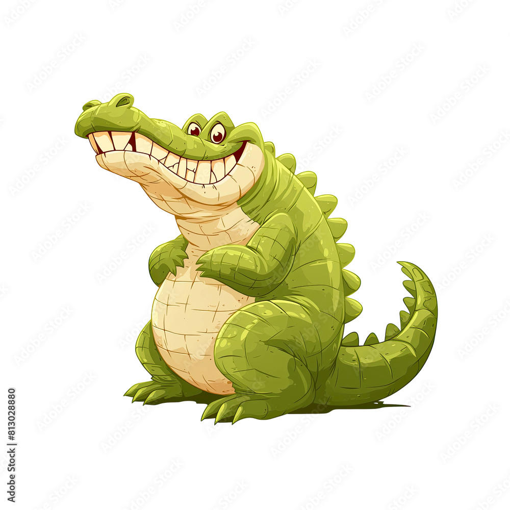 Cute Crocodile Cartoon Its Toothy Grin, Cartoon Illustration Stock ...