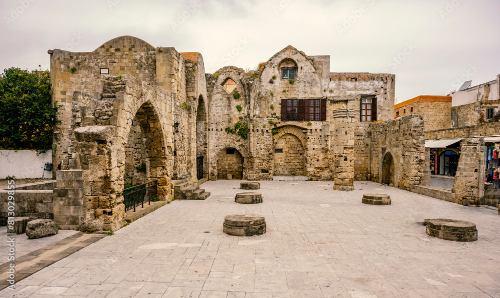 Rhodes Island, Greece, a symbol of Rhodes, of the famous Knights Grand ...