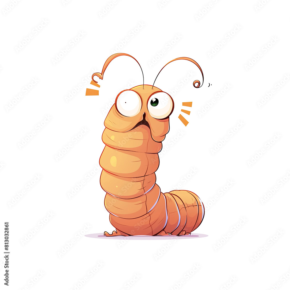 Cute Worm Cartoon Its Tiny Form Wriggling, Cartoon Illustration Stock ...