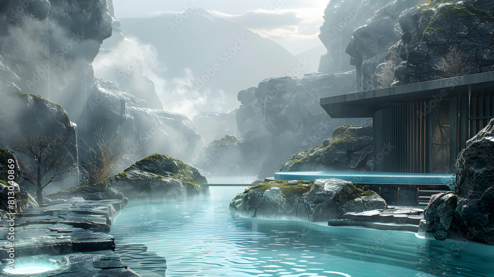 Captivating Thermal Pools in Volcanic Oasis: A Photo Realistic ...