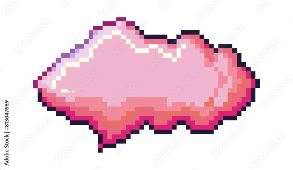 Cloud-shaped pixel art dialogue box, 90's game mood speech bubble ...