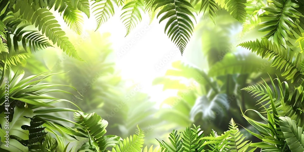 Tropical fern bush frame with Nephrolepis spp for garden design on ...