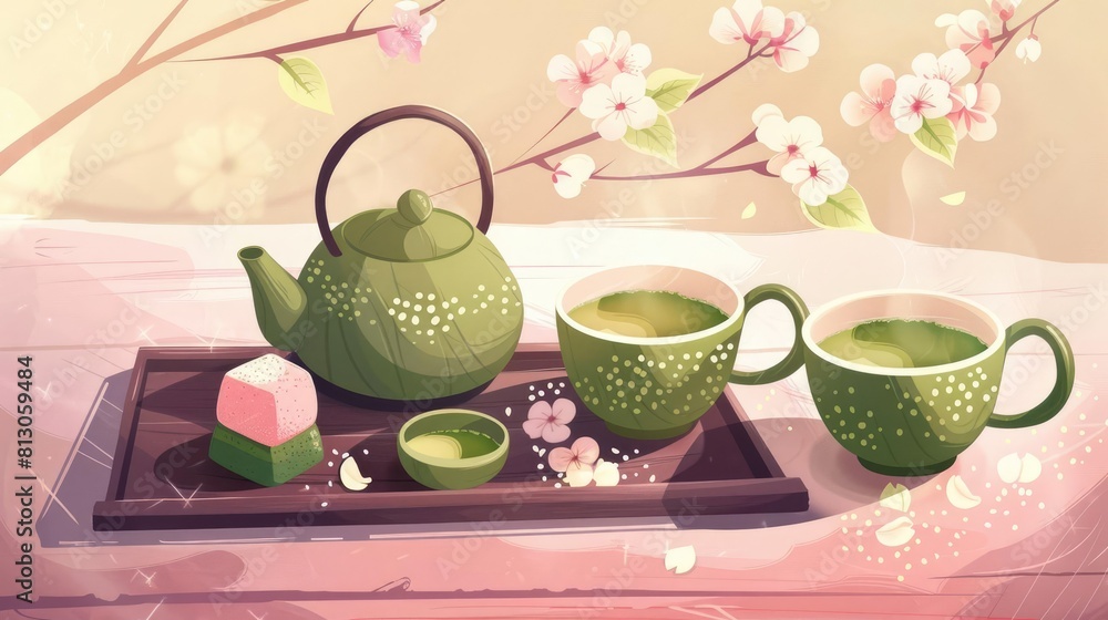Tea Ceremony Depict the traditional Japanese tea ceremony with matcha ...