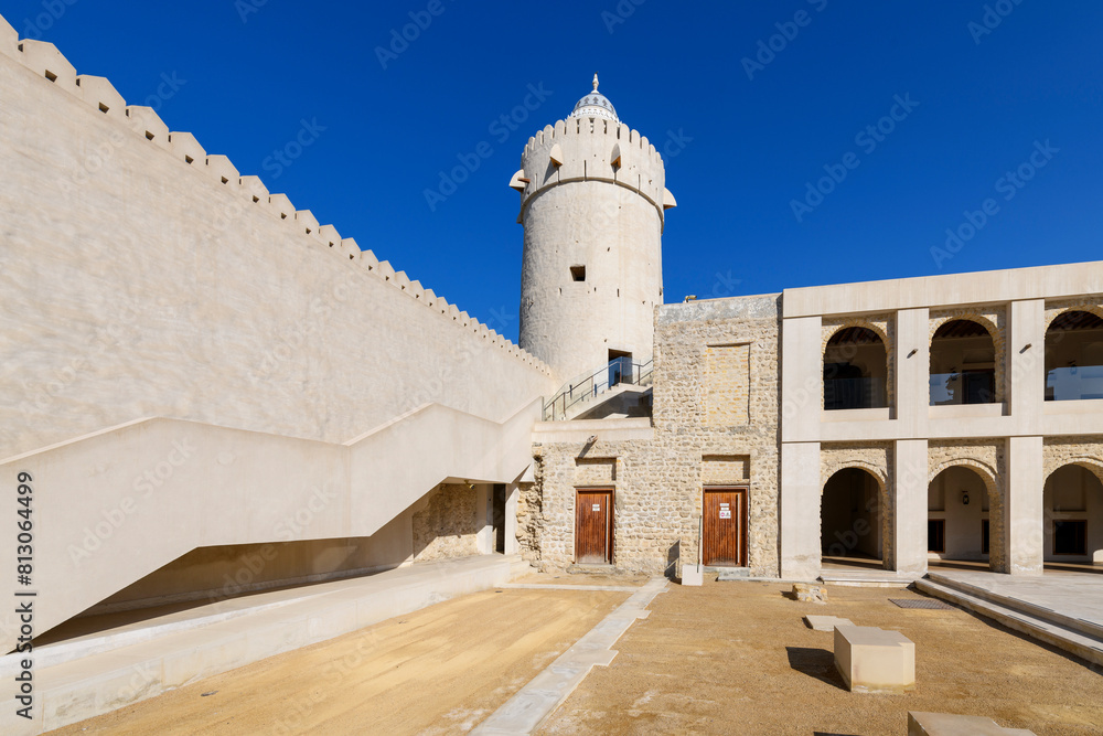 A round stone watchtower at the 18th century Old Fort, or White Fort ...