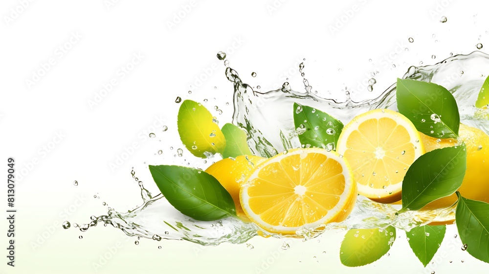 Lemon water splash isolated on a white transparent background, png ...