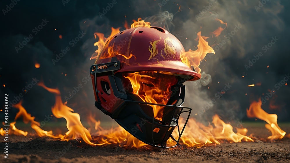 Helmet on fire, Cricket helmet poster, Cricket league poster cricket ...