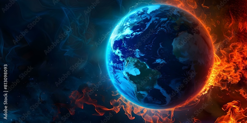 Earth's Devastating Climate Change Seen from Space. Concept Climate ...