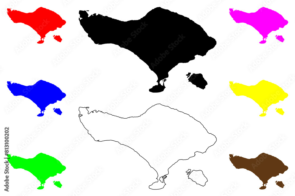 Bali (Subdivisions of Indonesia, Provinces of Indonesia) map vector ...