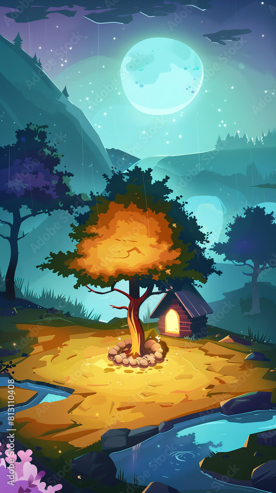 Vibrant Fantasy Game Backgrounds for Mobile Apps Asset Stock ...
