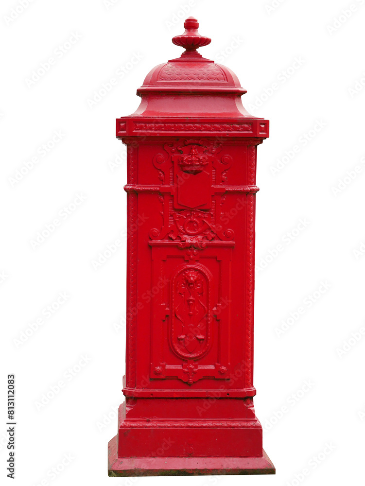 Vintage cast iron pillar letter mail box or post box or parcel drop box ...