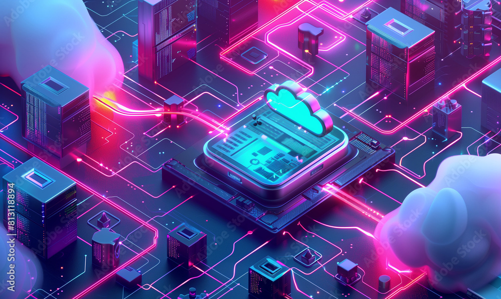 Serverless technology on a hybrid cloud network, using modern digital ...