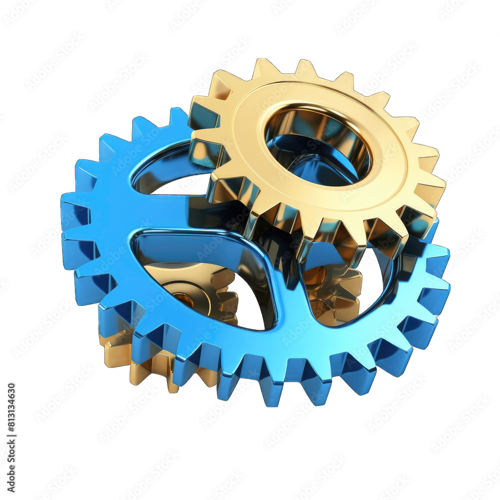 3D Gear clipart on white background Stock Illustration | Adobe Stock