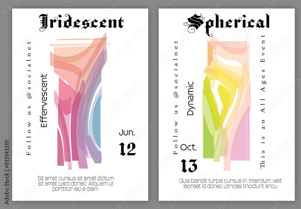 Flyer A4 with Abstract Shuttered Glass Shape Simple on White Background ...