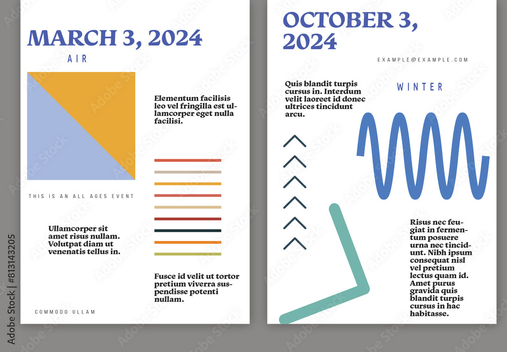 Flyer A4 With Simple Geometric Shapes Minimal Event Template Stock ...