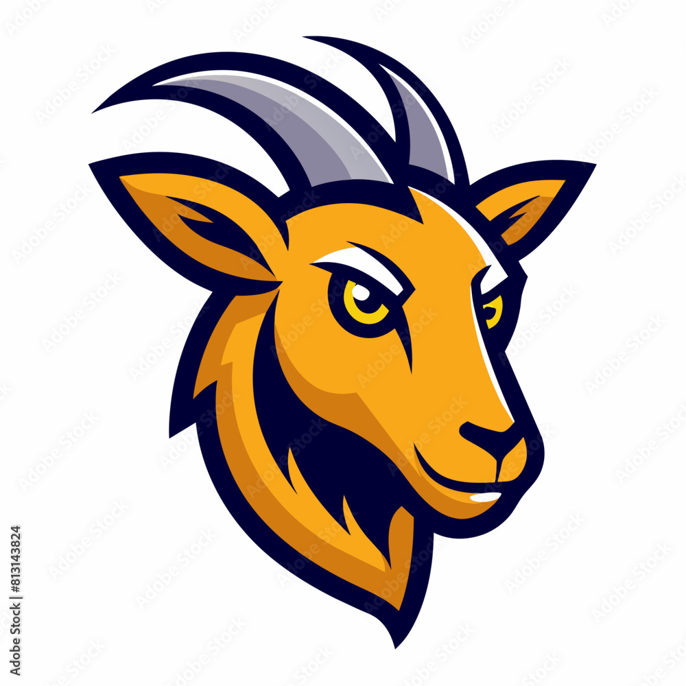 Goat mascot logo design goat vector illustration white background Stock ...