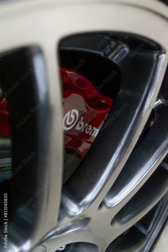 Red Brembo brake caliper - Race performance brake system - JDM ...