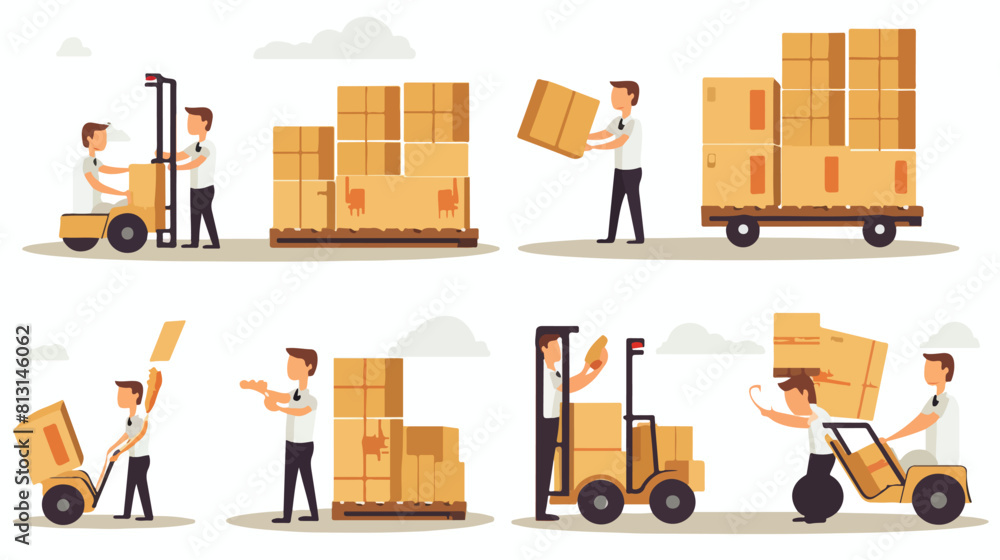 Manual handling of loads infographic set with man l Stock Vector ...