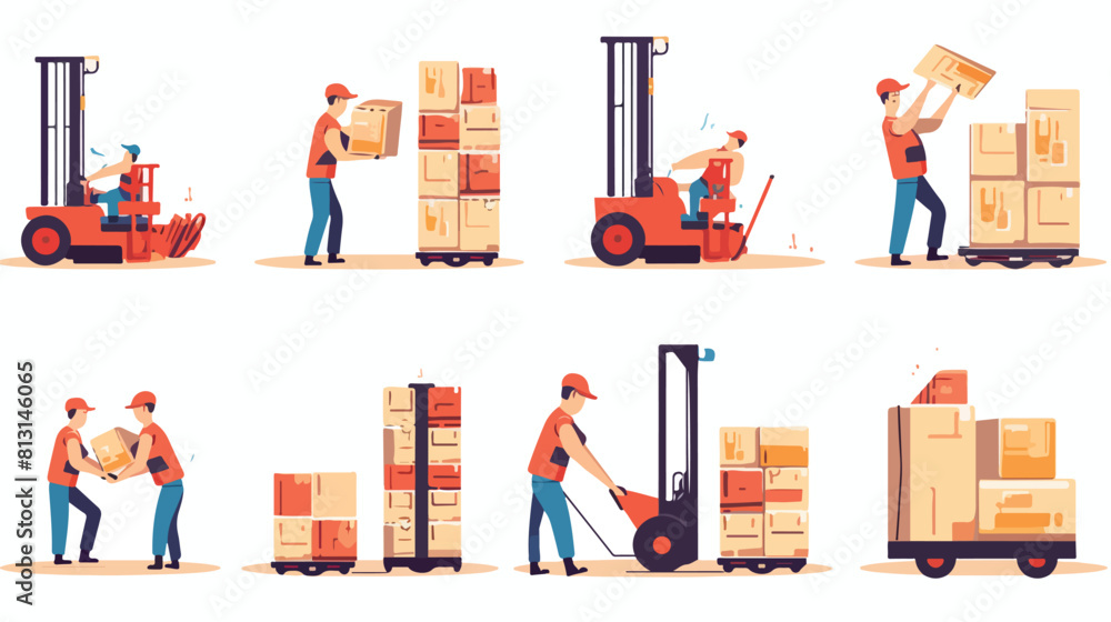 Manual handling of loads infographic set with man l Stock Vector ...