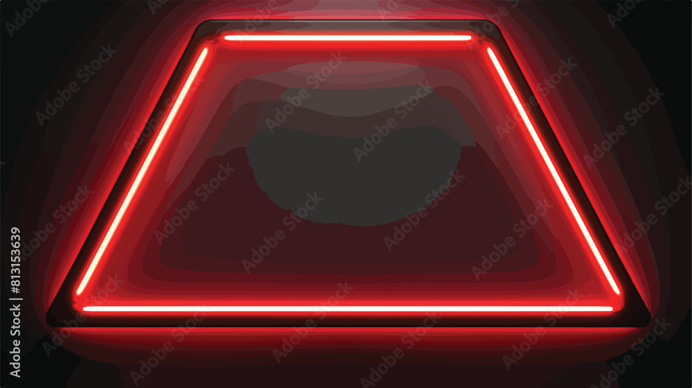 Neon triangle red light Vector electric frame. 2d f Stock Vector ...