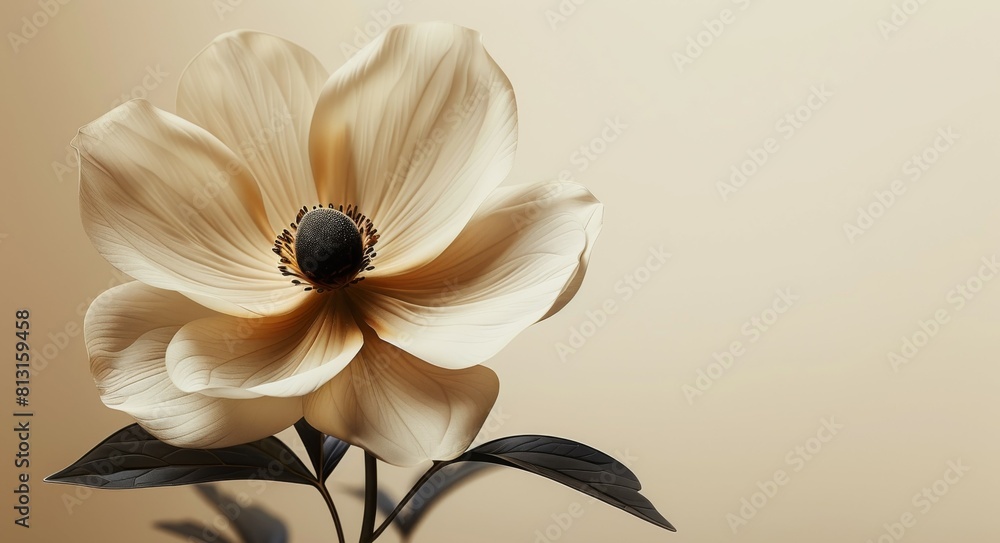 An illustration of flowers in loving memory on a condolence card Stock ...