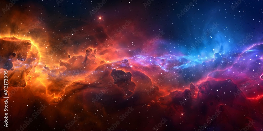 Stunning HDRI Space Background Featuring Panoramic View of Nebula and ...