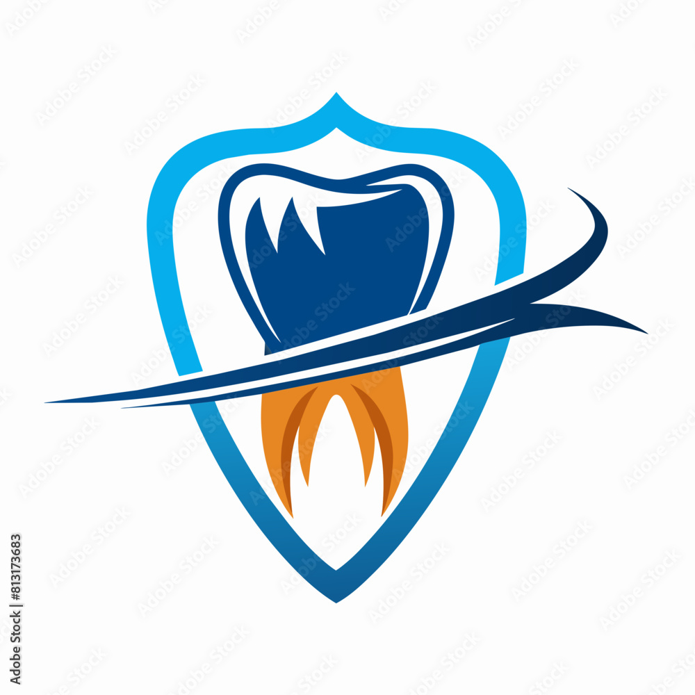 Create a high-resolution vector art illustration of a strong teeth ...