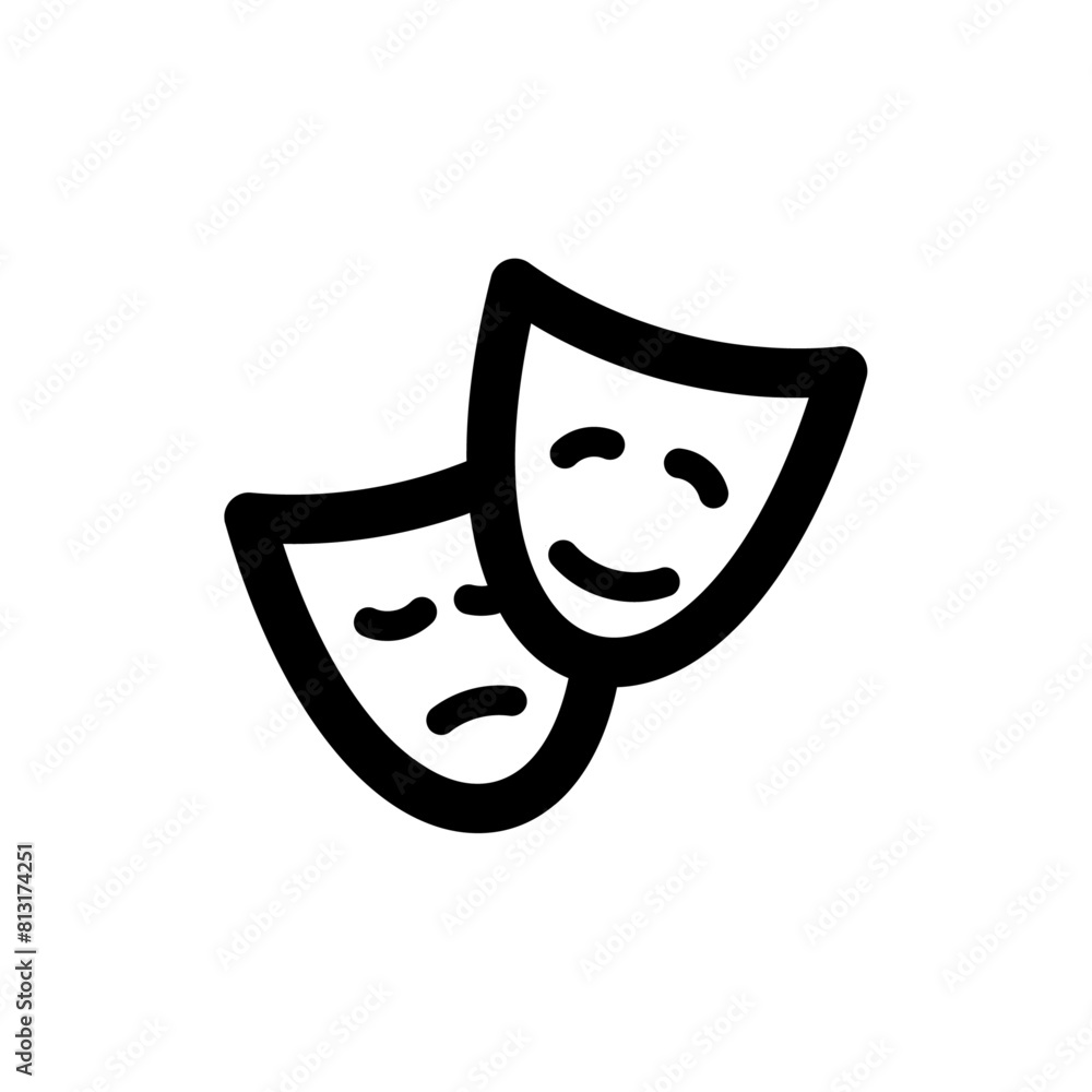 tragedy mask Stock Vector | Adobe Stock