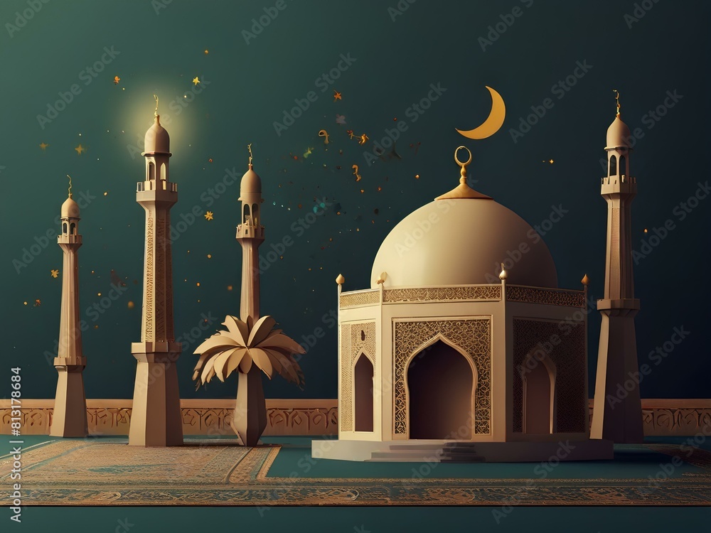 islamic background design creative concept of islamic celebration eid ...