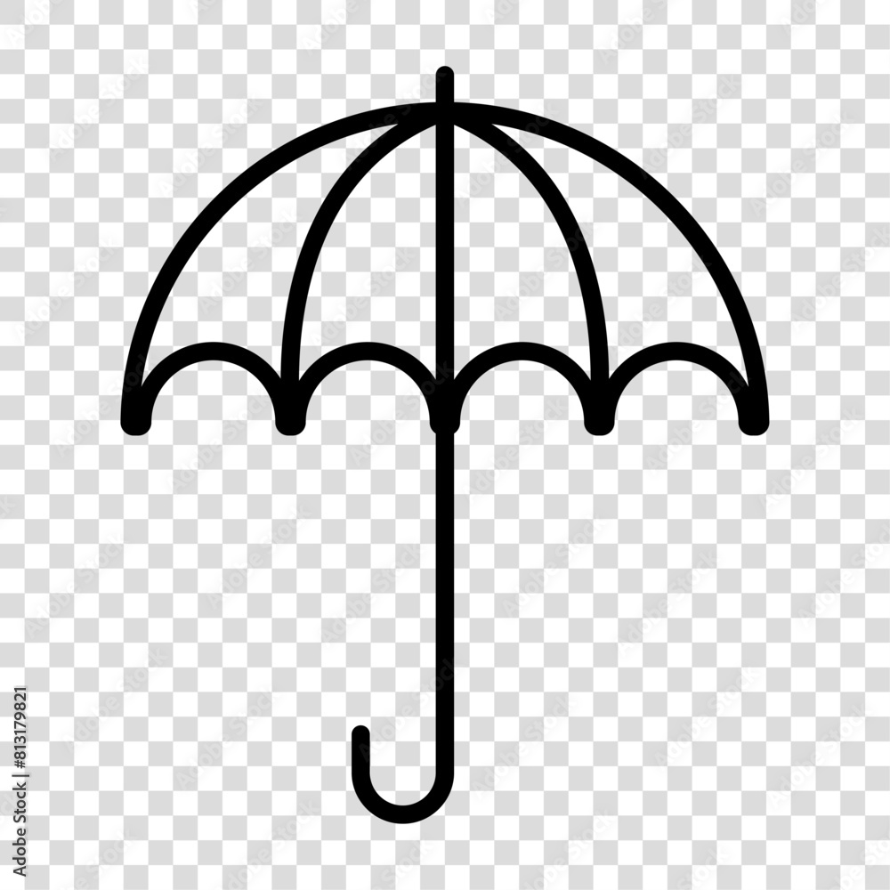 Umbrella outline icon. Protection parasol symbol. Vector illustration ...