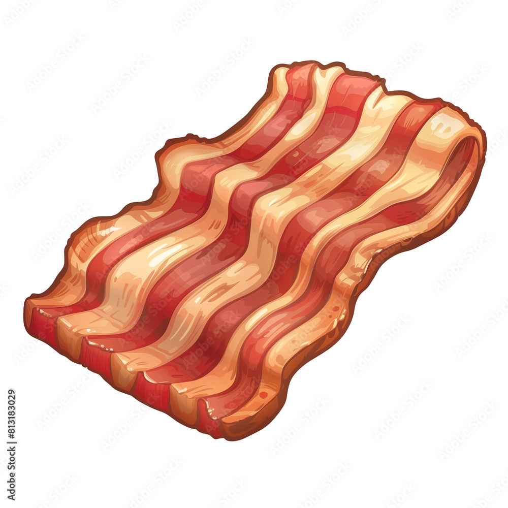 single crispy bacon strip . Clipart PNG image . Transparent background ...