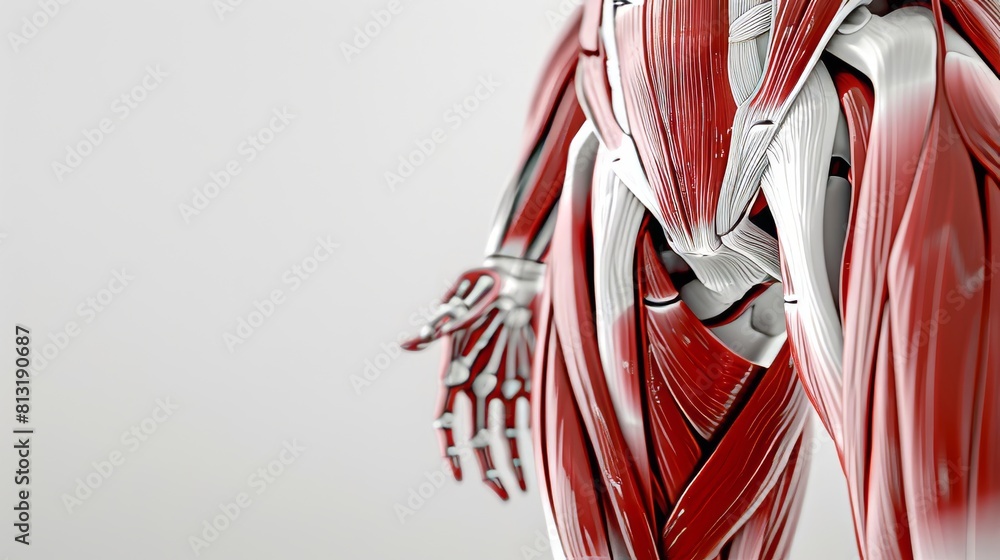3D realistic illustration of the hip muscular system on a white ...