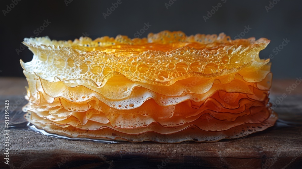 Layers and textures of each pancake are depicted in this X-ray scan ...