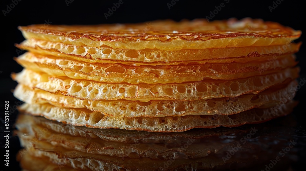 This image shows an X-ray scan of a pancake stack, displaying its ...