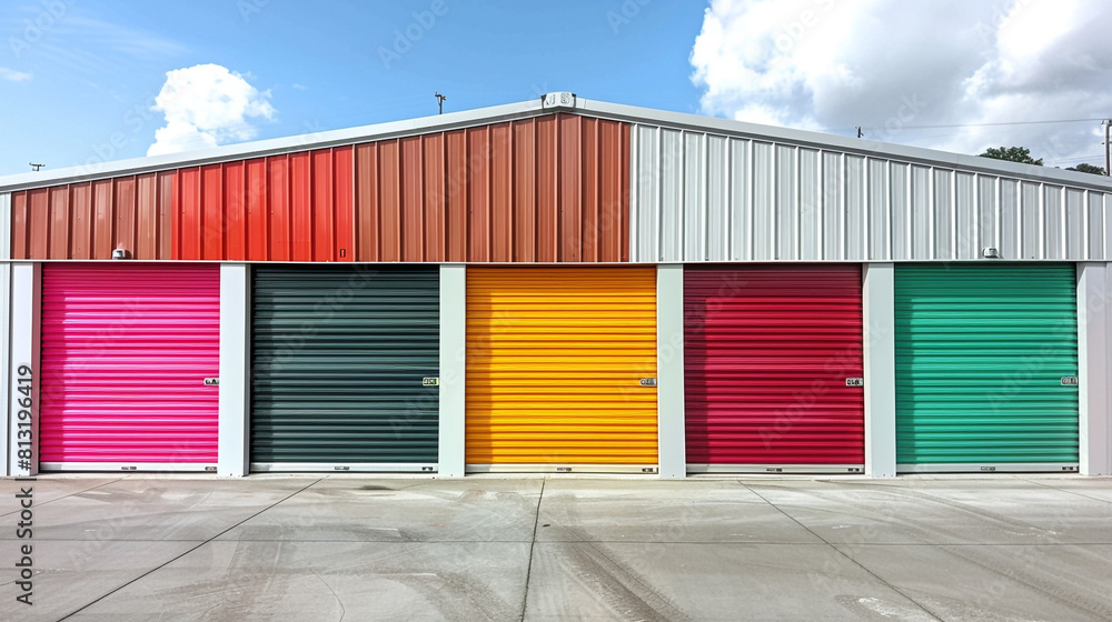 Self-storage with color-coded zones for different types of storage ...